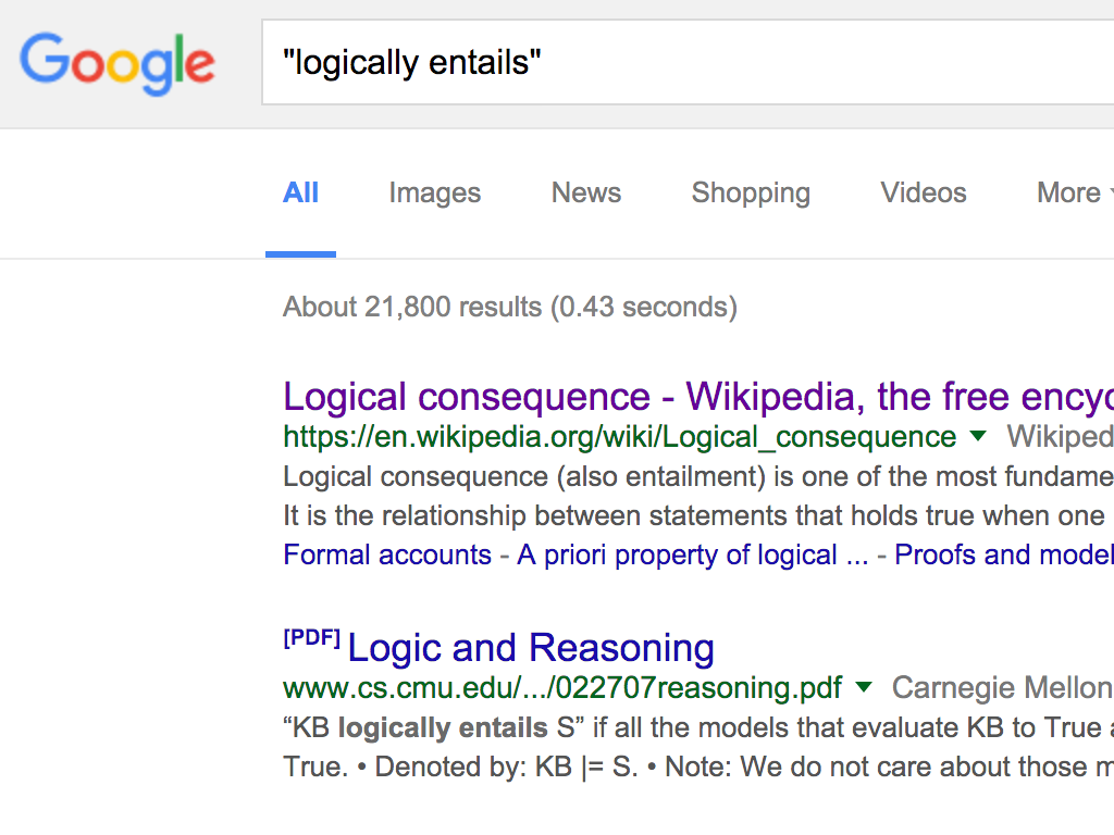 Logically Entails | Logic I